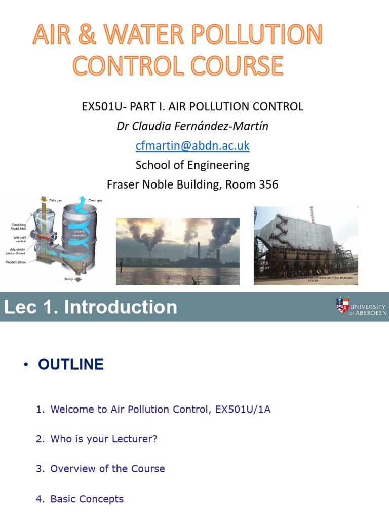 Lec 1&2 - Introduction To Air Pollution | PDF | N Ox | Air Pollution