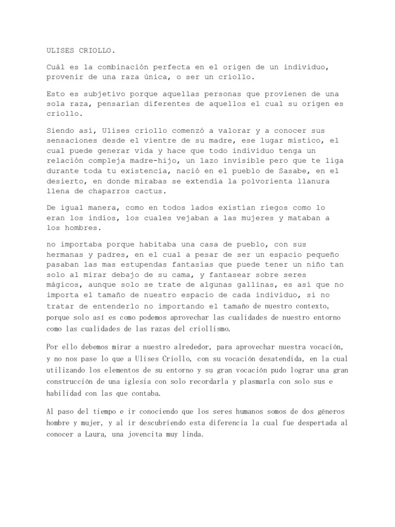 Ulises Criollo | PDF