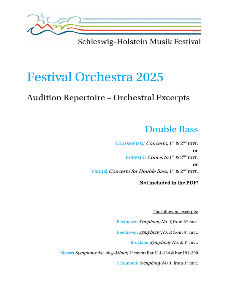 Strings Double Bass 2025 | PDF