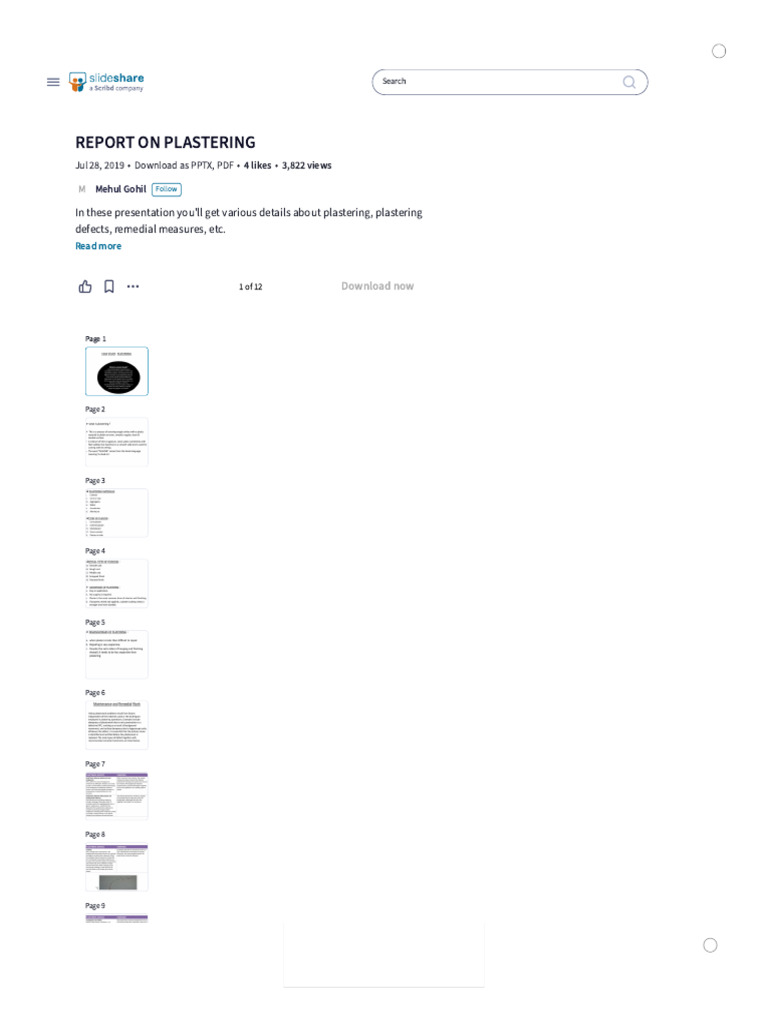 Report On Plastering | PDF | Plaster | Building Engineering