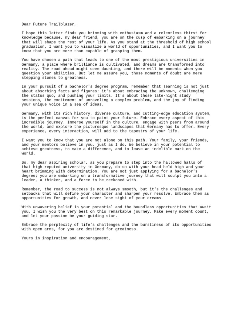 Self Motivational Letter | PDF
