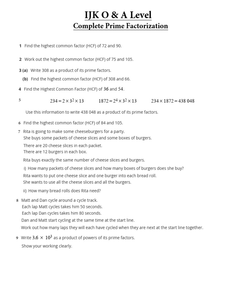 Complete Prime Factorization - 4024 | PDF | Algebra | Abstract Algebra