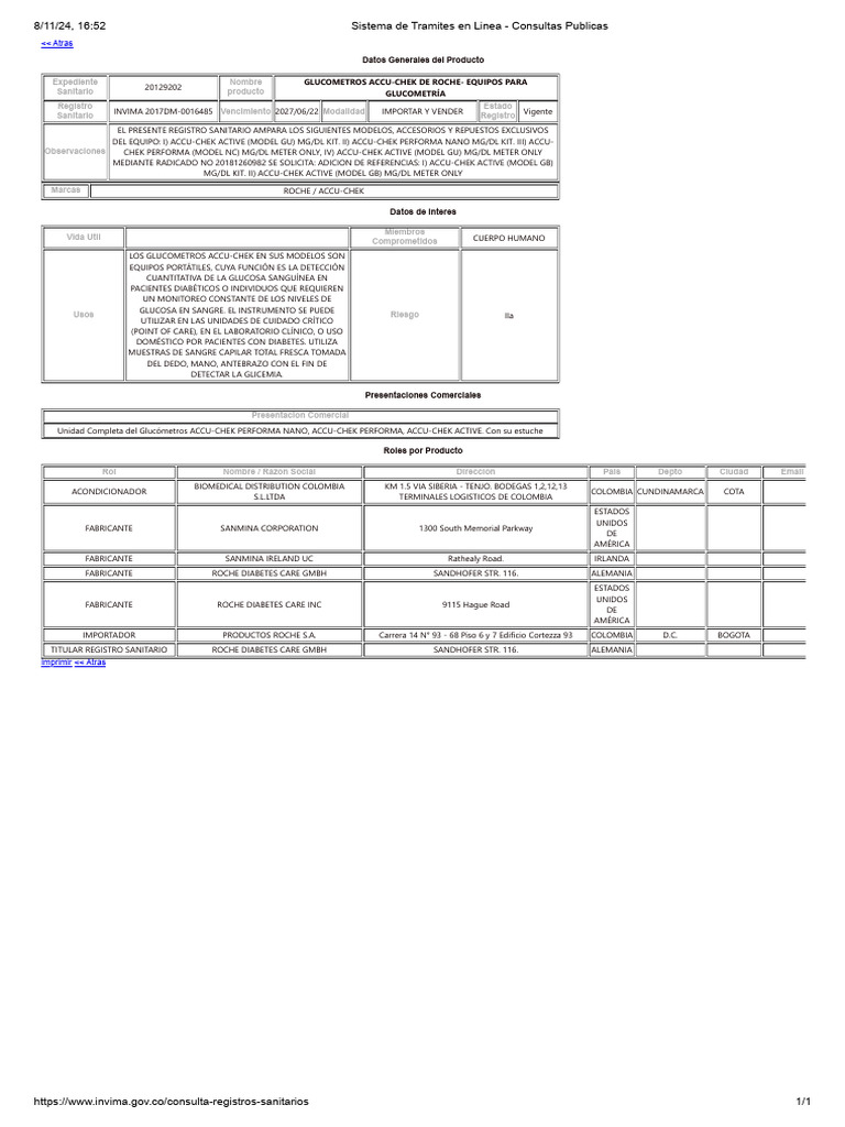 Consulta Registros Sanitarios - INVIMA | PDF