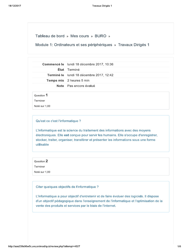 TD1 Informatique-Bureautiques | PDF