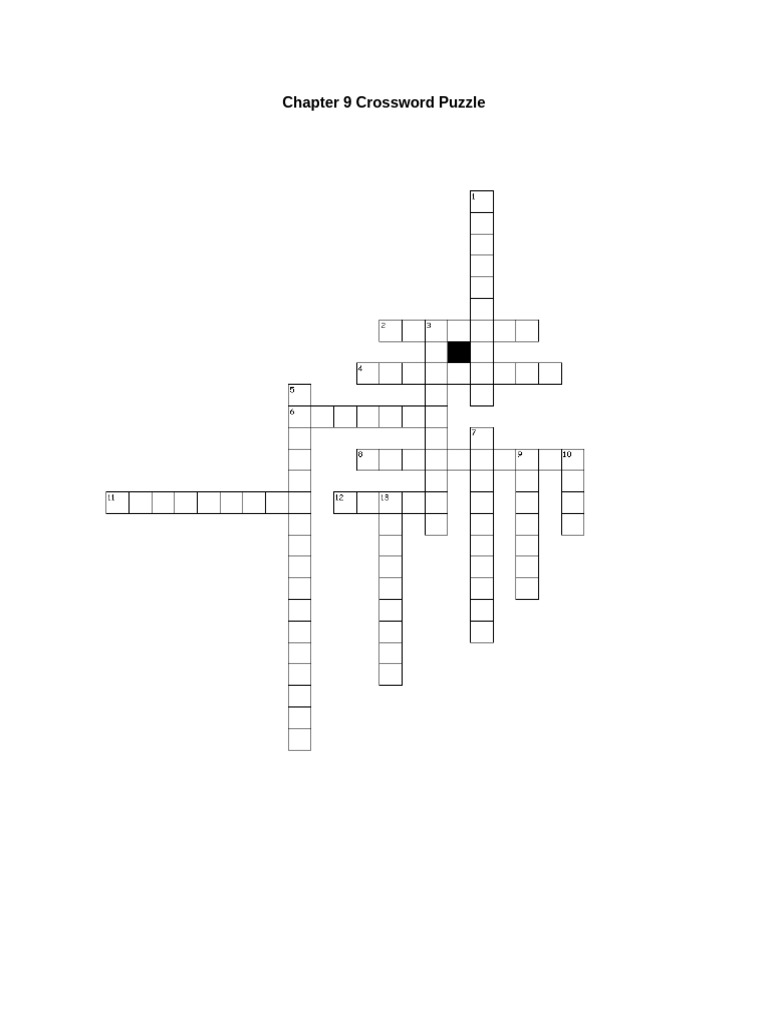 Chapter 9 Crossword Puzzle | PDF
