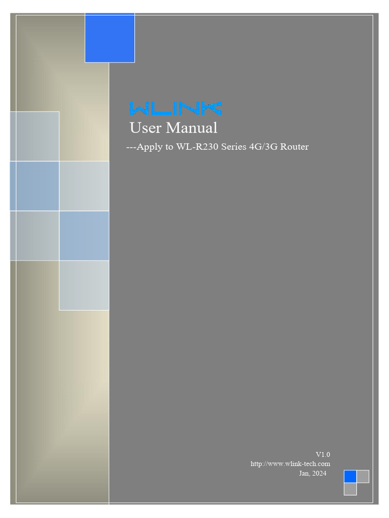 WLINK - WL-R230 4G Router Manual | PDF | Ip Address | Port (Computer Networking)