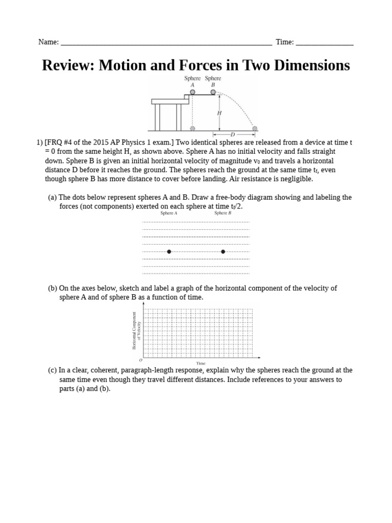 AP Physics FRQ Review Guide | PDF | Force | Friction
