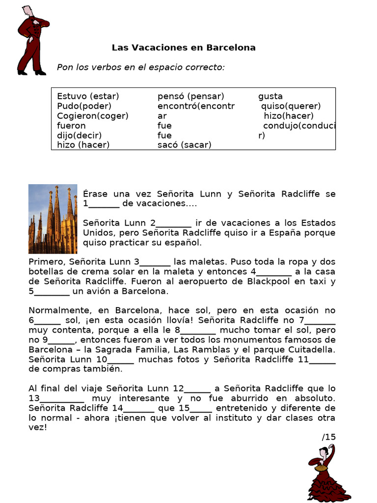 Las Vacaciones Reading Past Tense | PDF | Estudios de idiomas ...