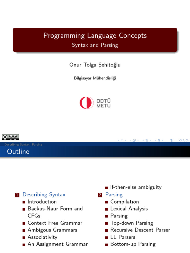 Ceng242 SL Syntax Parsing | PDF | Parsing | Compiler Ceng242 SL Syntax Parsing | PDF | Parsing | Compiler