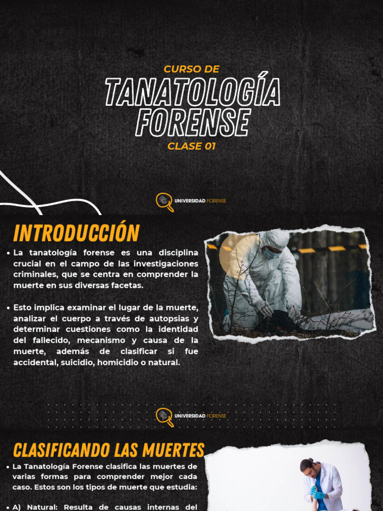 Tanatología Forense - Clase 01 | PDF | Muerte | Descomposición