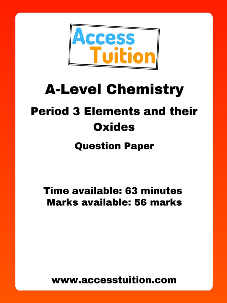 Period 3 Elements and Their Oxides QP | PDF | Oxide | Chemical Reactions