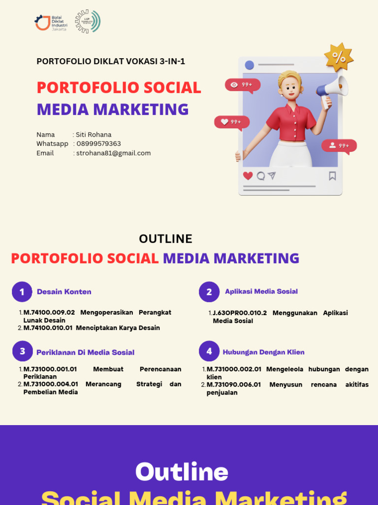 Contoh Portofolio Media Sosial | PDF | Karier & Perkembangan | Seni