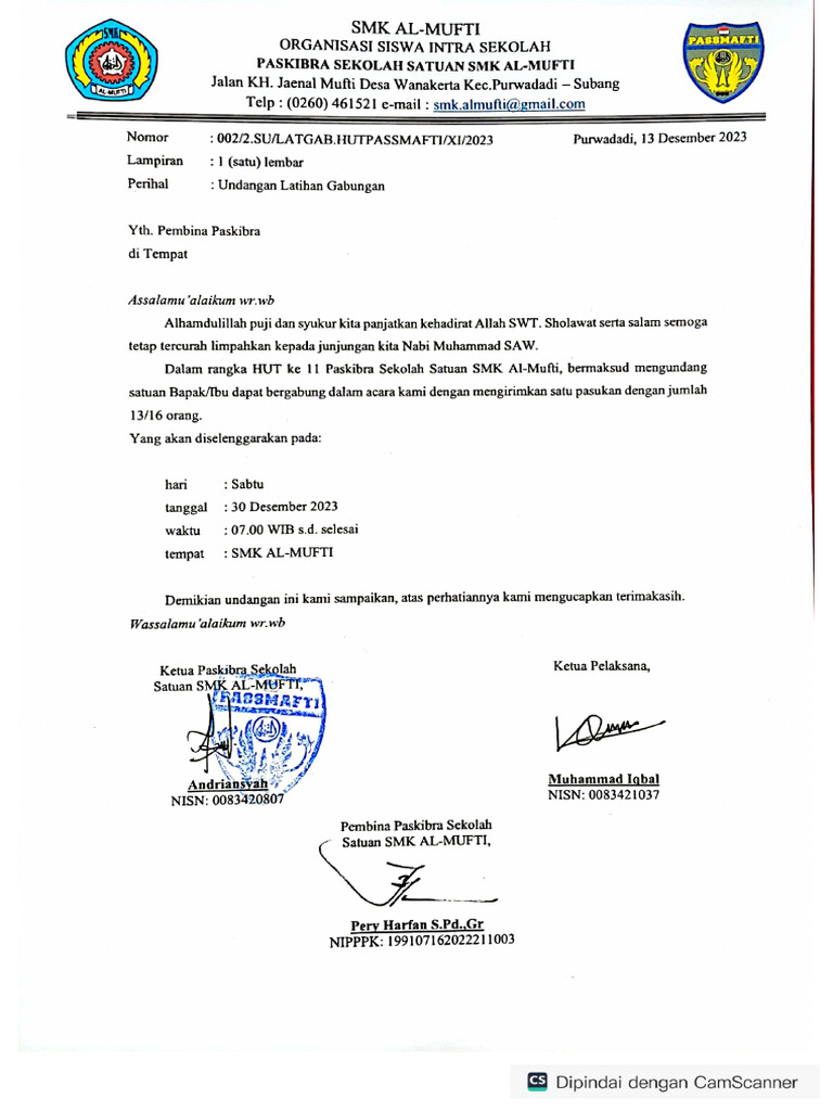 Surat Undangan Latihan Gabungan | PDF
