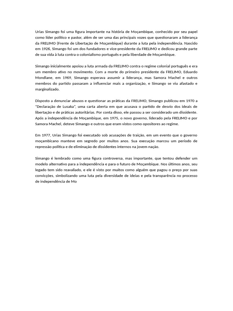 Urias Simango F | PDF