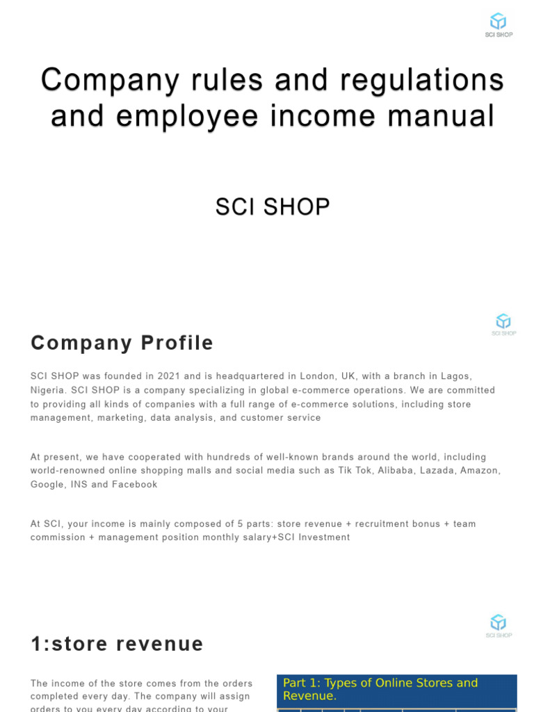 Company Rules and Regulations and Employee Income Manual | PDF ...
