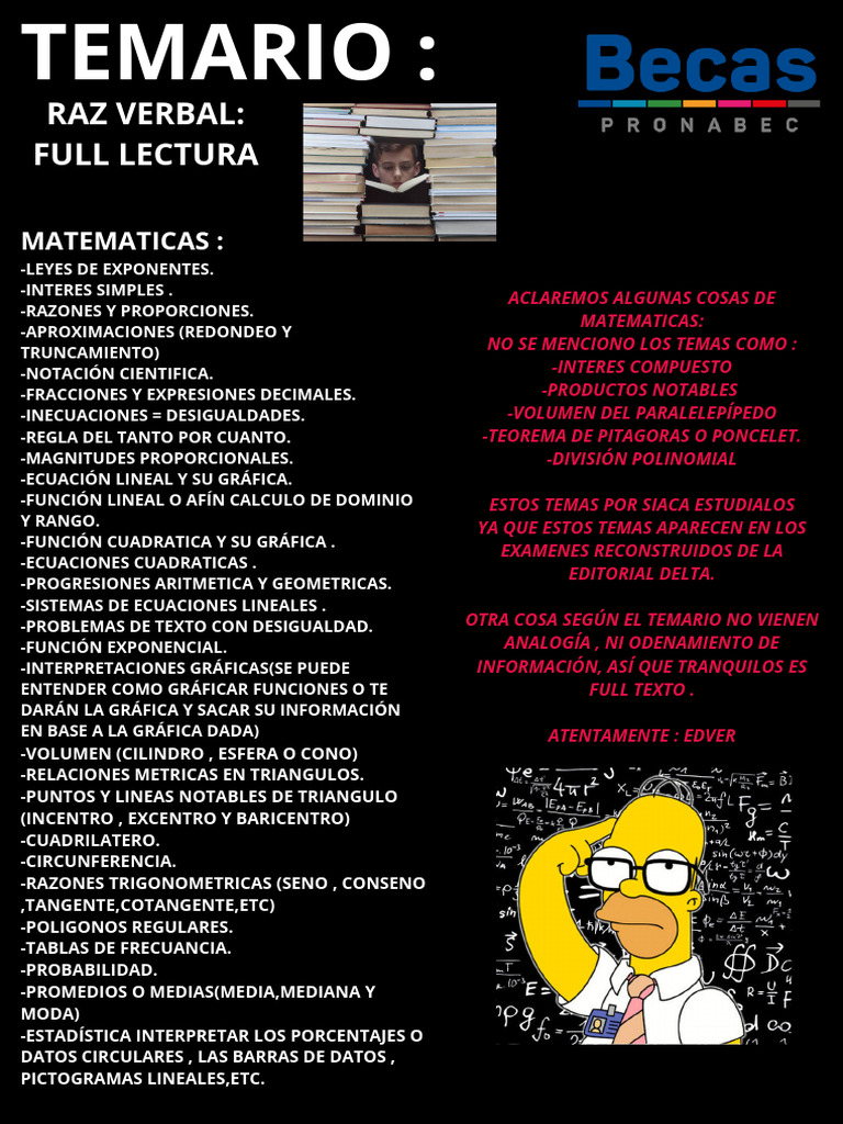 Temario Beca 18 Resumido Por Un Ciclero | PDF