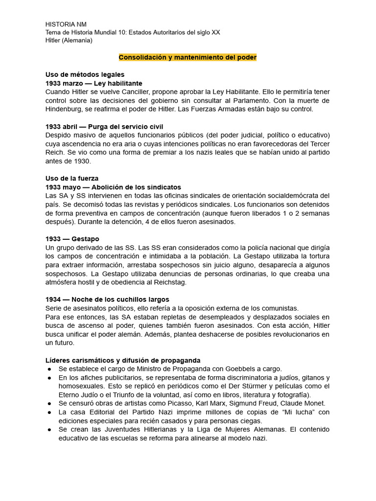 Hitler y el Ascenso del Nazismo en Alemania | PDF | Alemania nazi ...