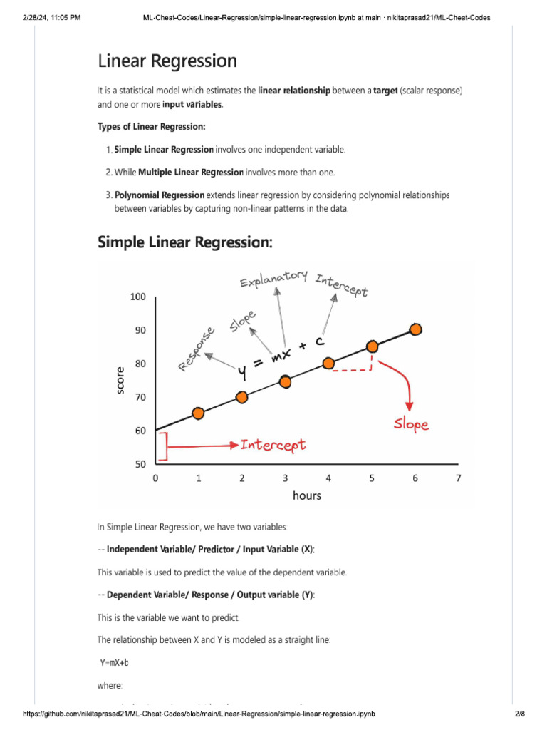 Basics of Linear Regression | PDF