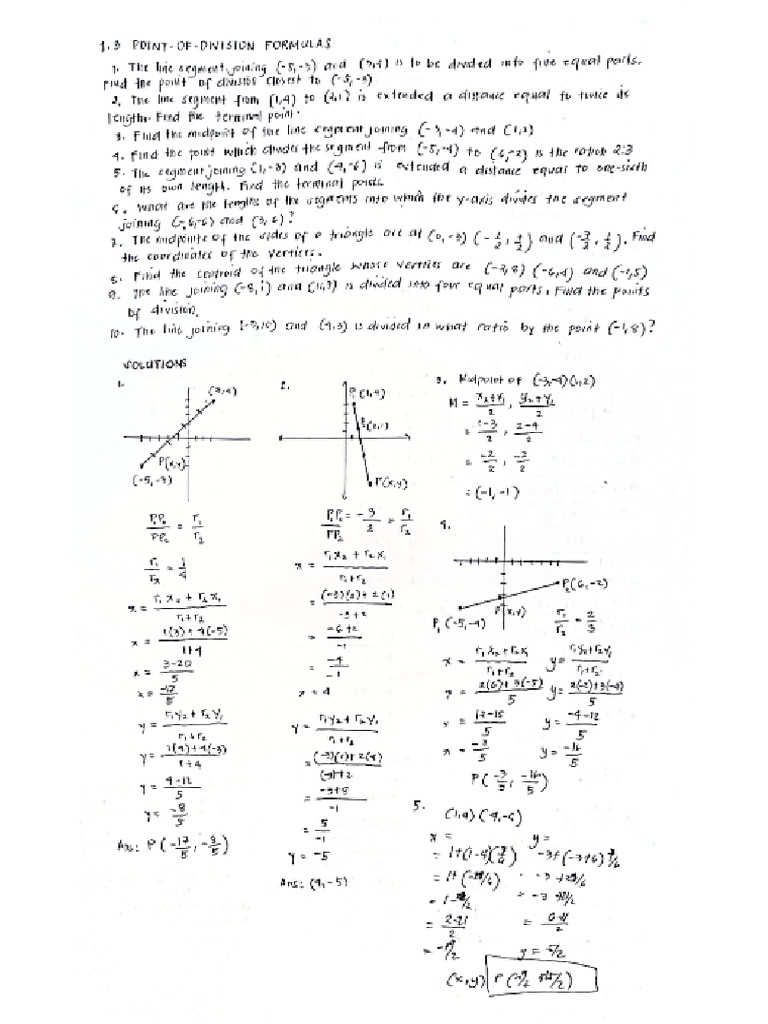 Chapter 1: Point-Of-division Formula | PDF