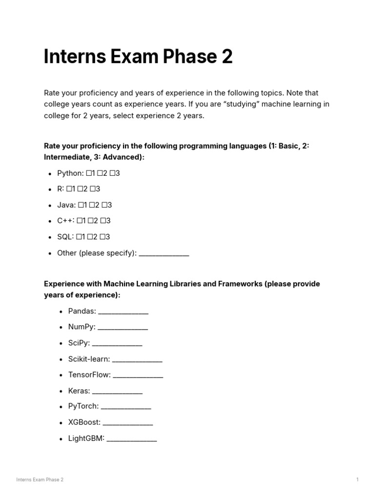 _Interns_Exam_Phase_2 | PDF | Computer Science | Computer Programming