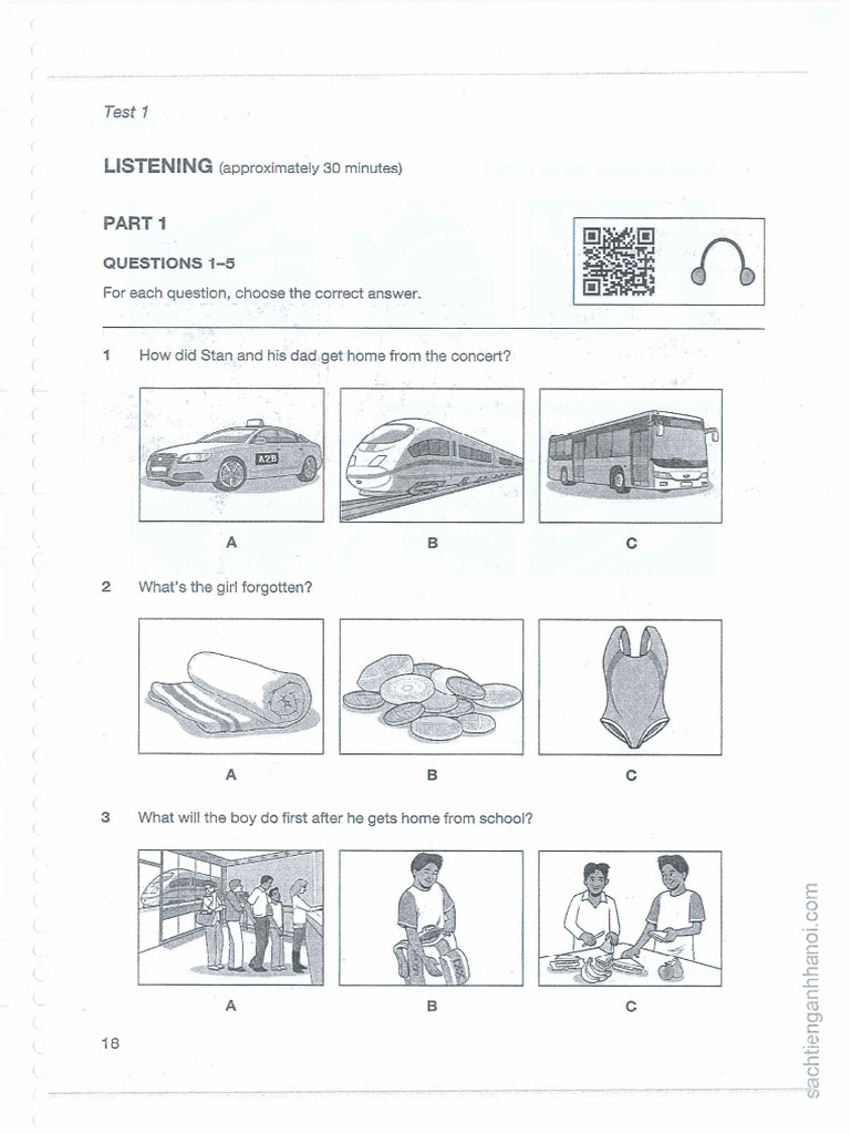2020 CAMBRIDGE - KET For School-Listening Test 1 | PDF