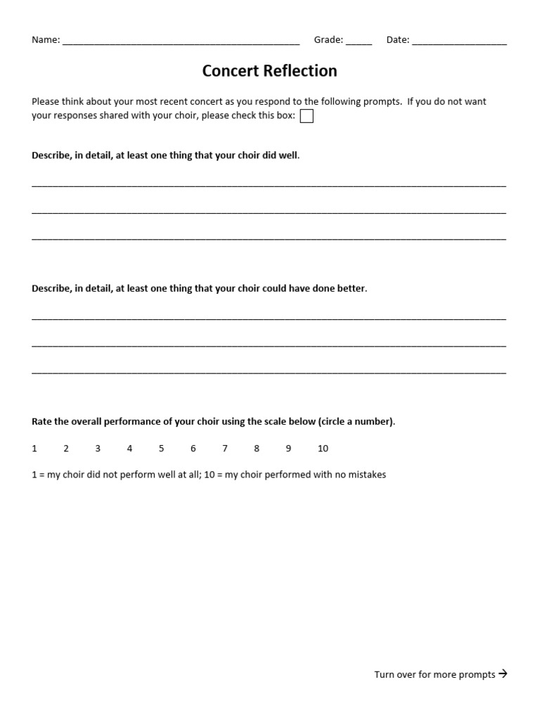 Concert Reflection and Performance Review | PDF