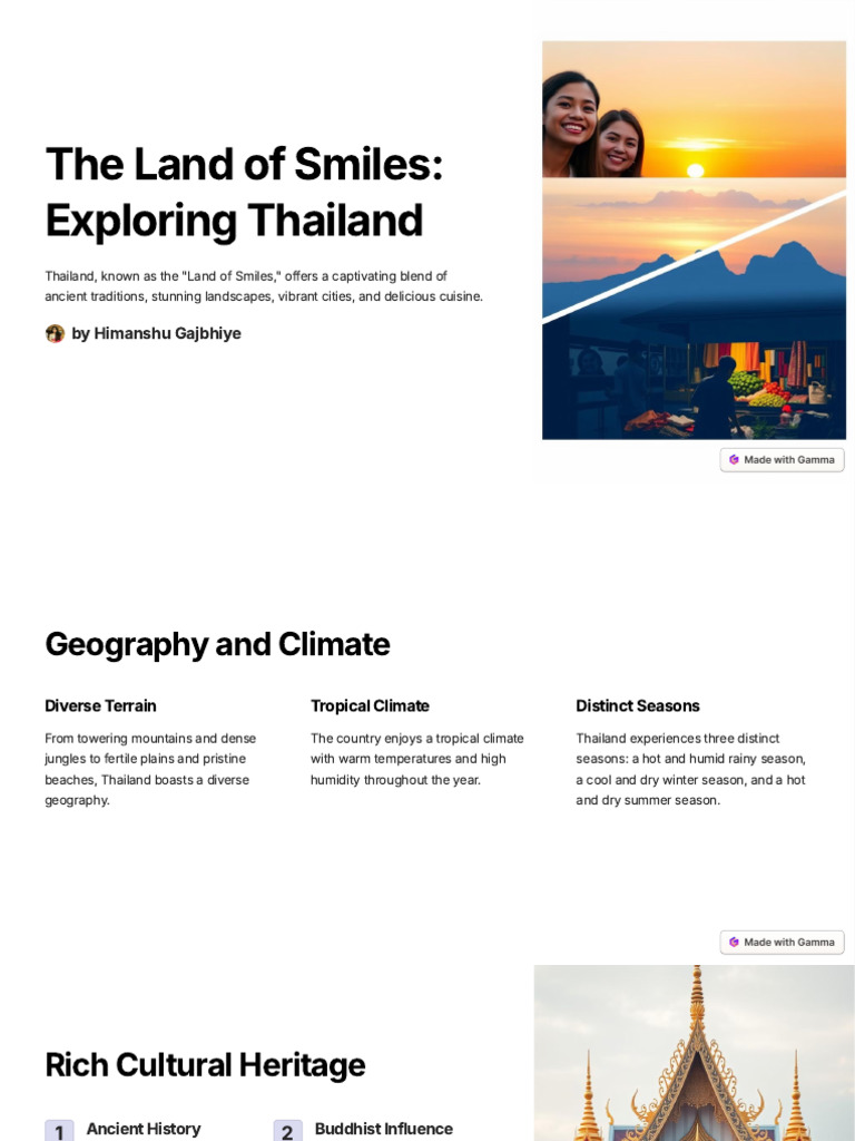 Thailand: The Land of Smiles Guide | PDF | Thai Cuisine | Thailand