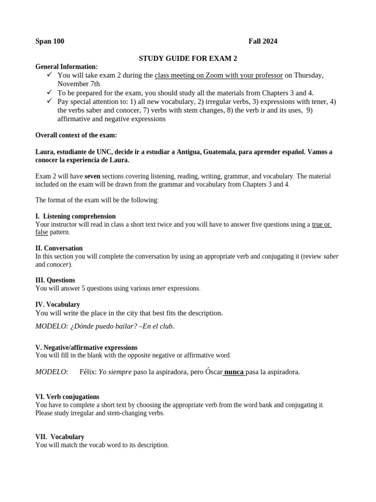 100 Study Guide 2 - FA 2024 | PDF | Artes del Lenguaje y Comunicación ...