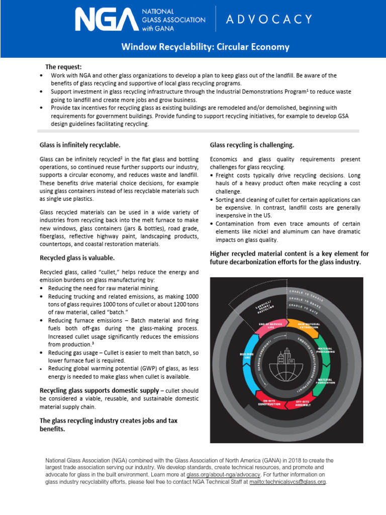Recycling - Circular Economy One Pager 2023 | PDF | Recycling | Glasses