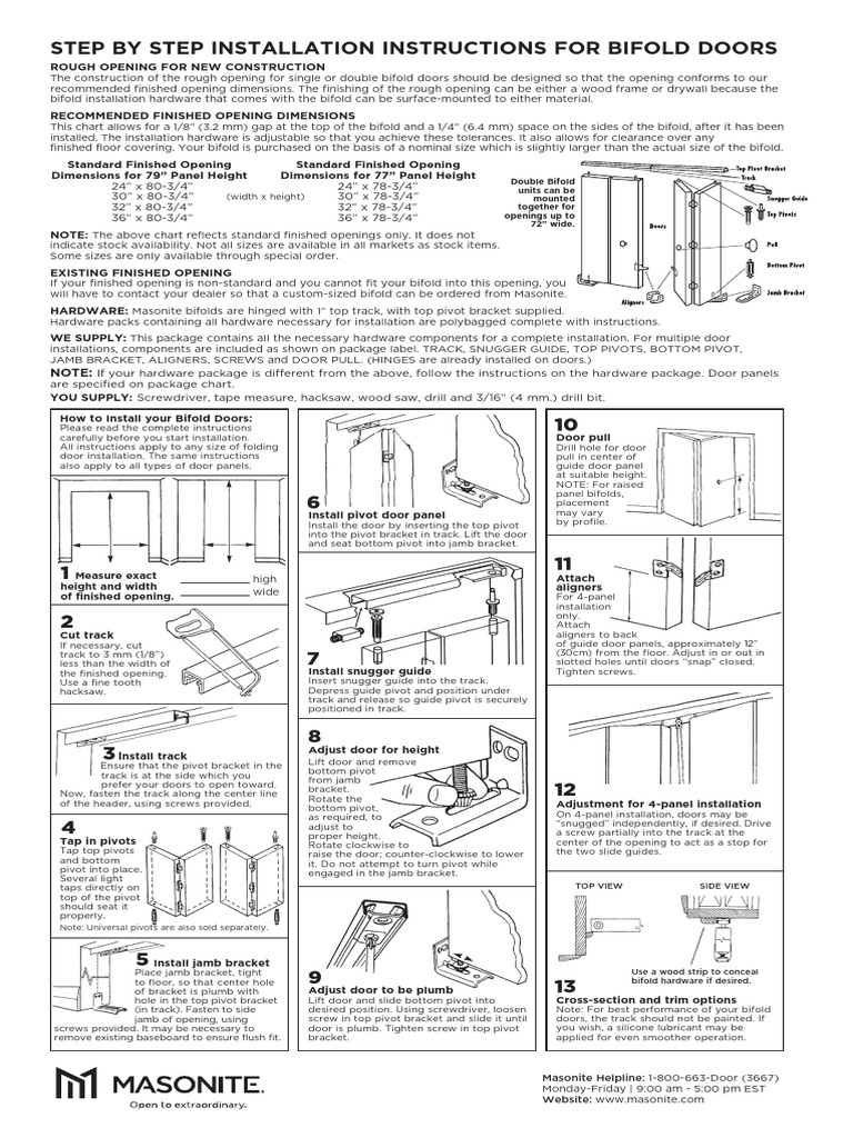 Bifold Door Install | PDF | Door | Engineering Tolerance
