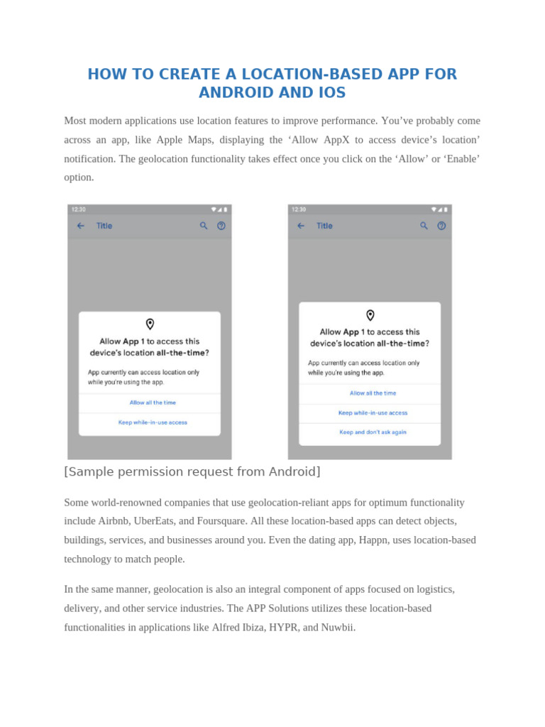 How To Create A Location | PDF | Mobile App | Websites