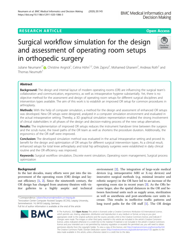 Surgical Workflow Simulation For The Design | PDF | Simulation | Surgery