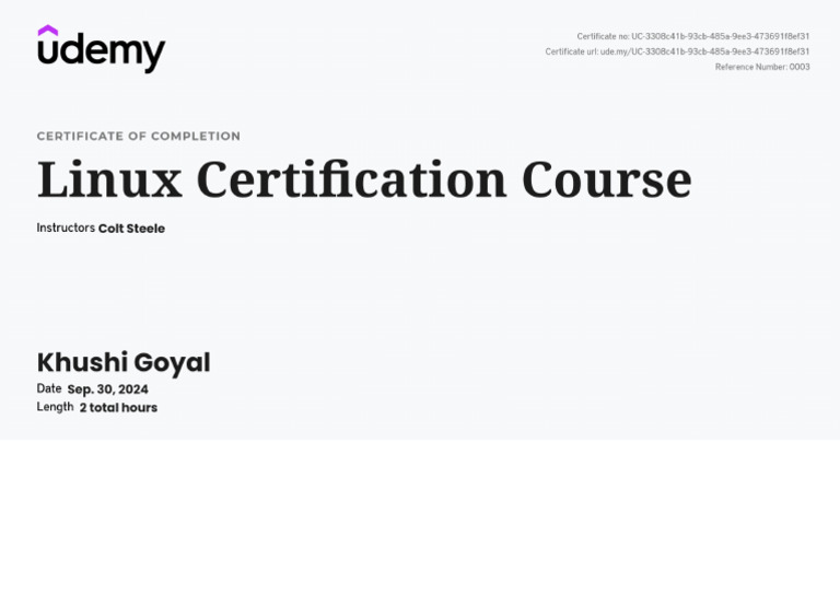 Udemy Certificate | PDF