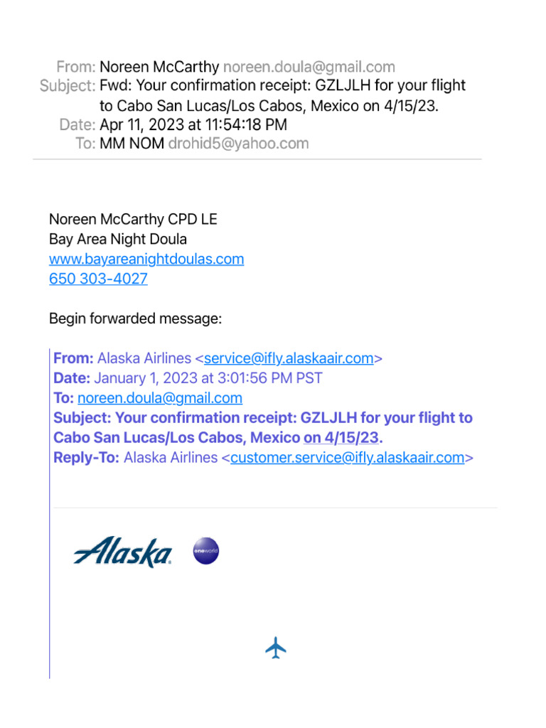 FWD Your Confirmation Receipt GZLJLH For Your Flight To Cabo San ...