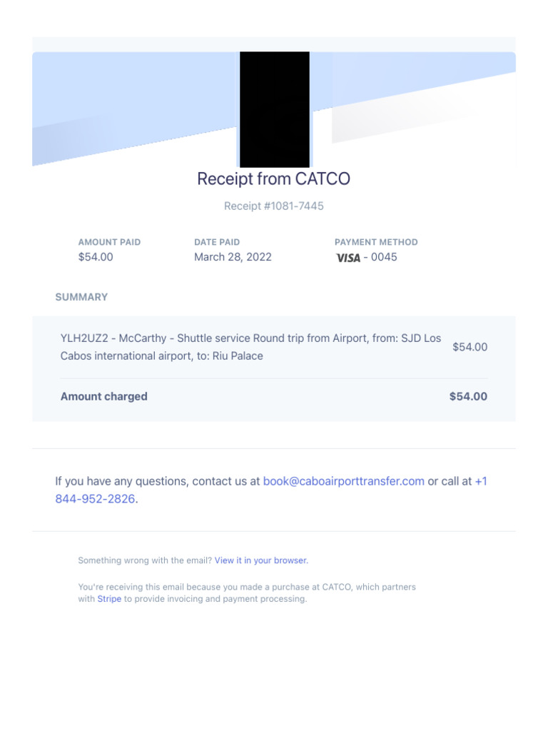 CATCO Airport Shuttle Receipt #1081-7445 | PDF