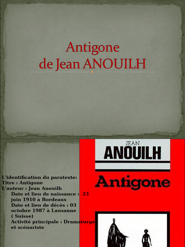 Analyse d'Antigone de Jean Anouilh | PDF | Sophocle | Œdipe