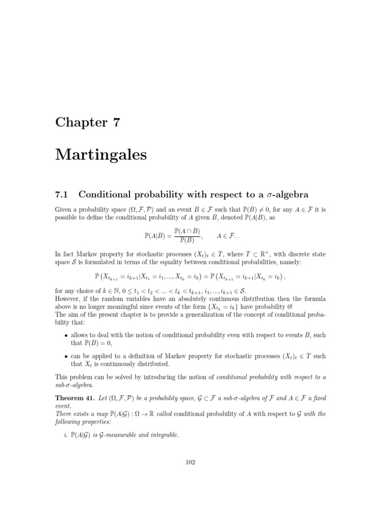 Martingales | PDF | Mathematical Concepts | Mathematical Analysis
