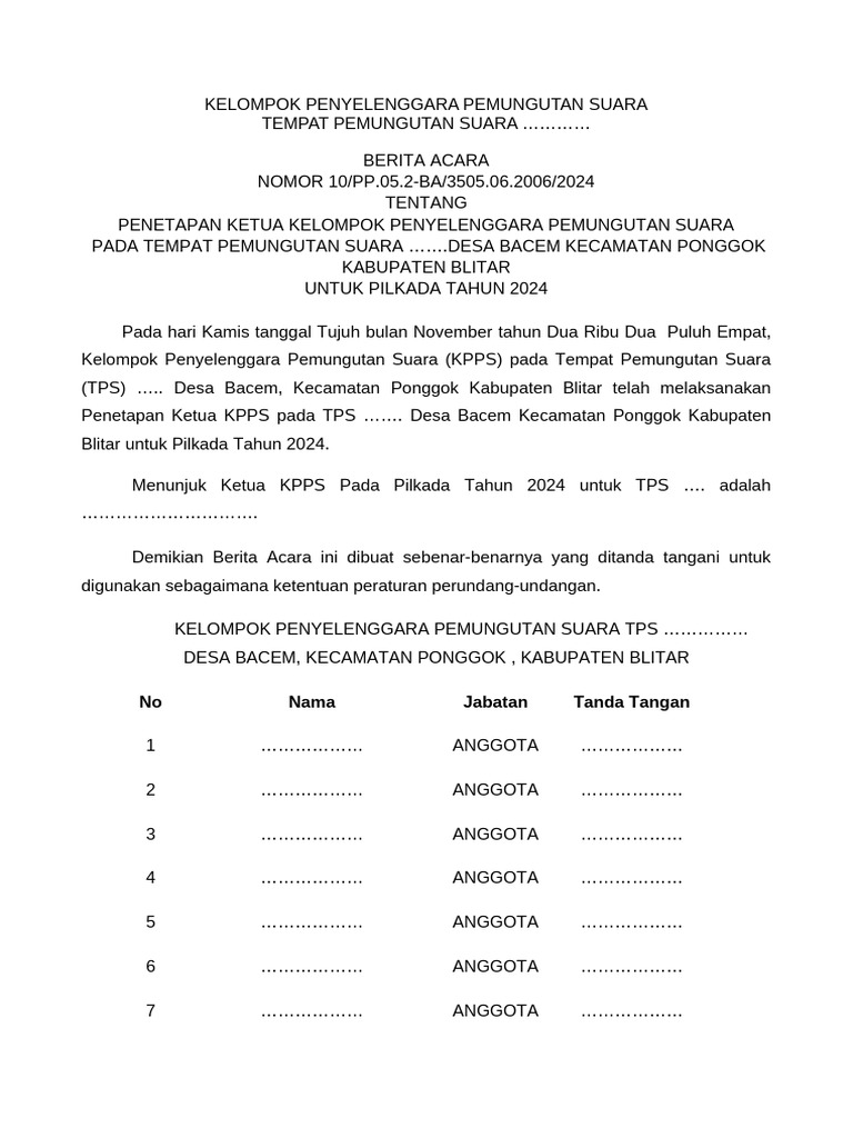 Ba Kpps Ketua Kpps | PDF