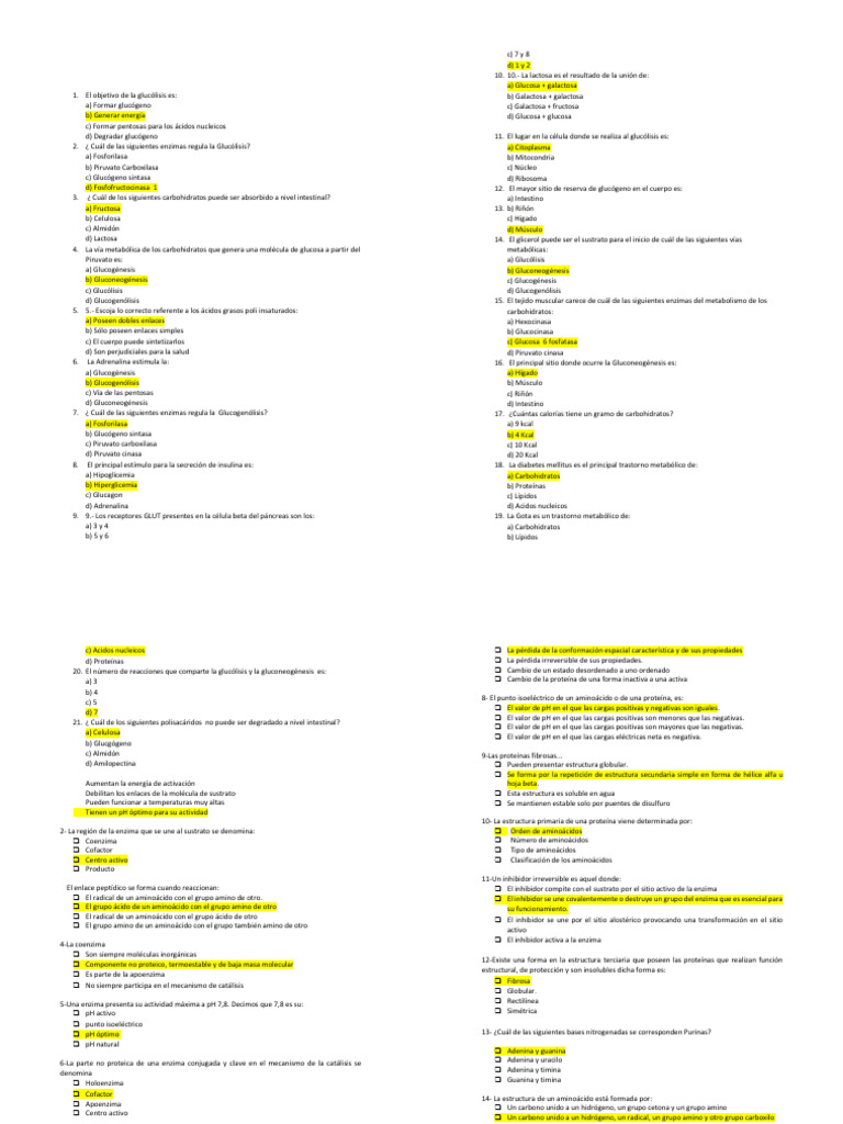 Banco de BQ (1) Egas | PDF | Metabolismo | Inhibidor de la enzima