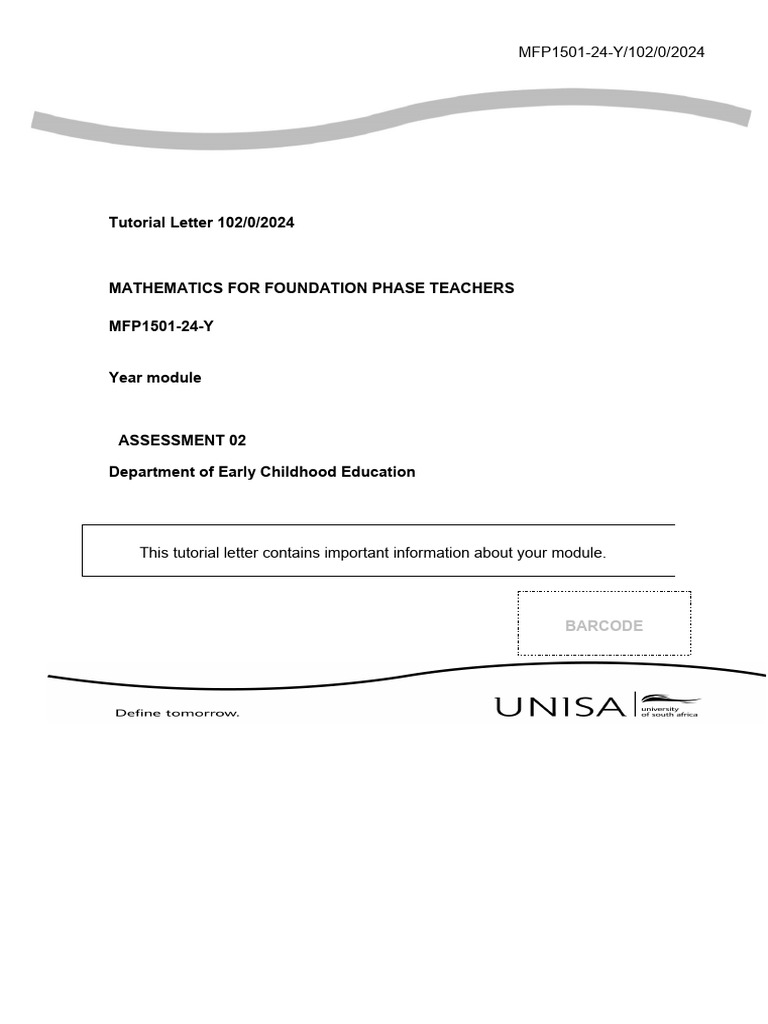 MFP1501 Assessment 2 2024 | PDF | Plagiarism | Learning