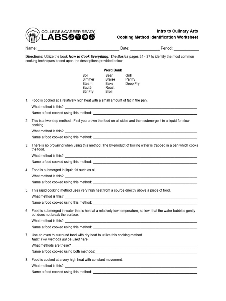 Culinary Arts: Cooking Methods Quiz | PDF | Grilling | Cooking