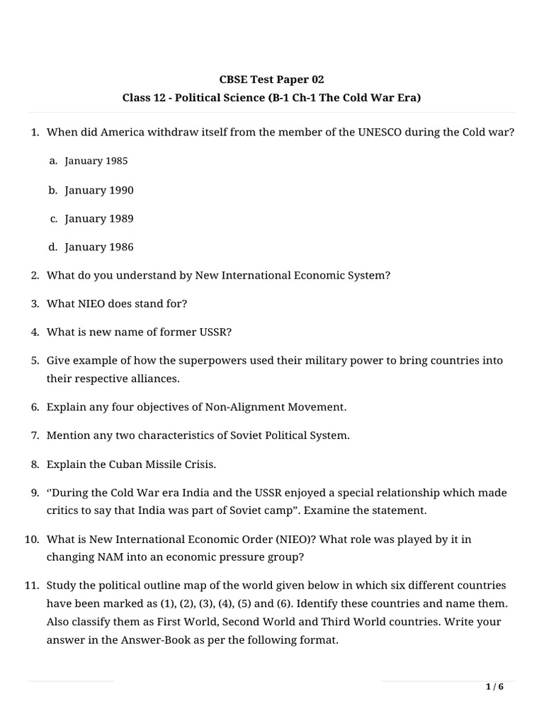 Worksheet 2 | PDF | Soviet Union | World Politics