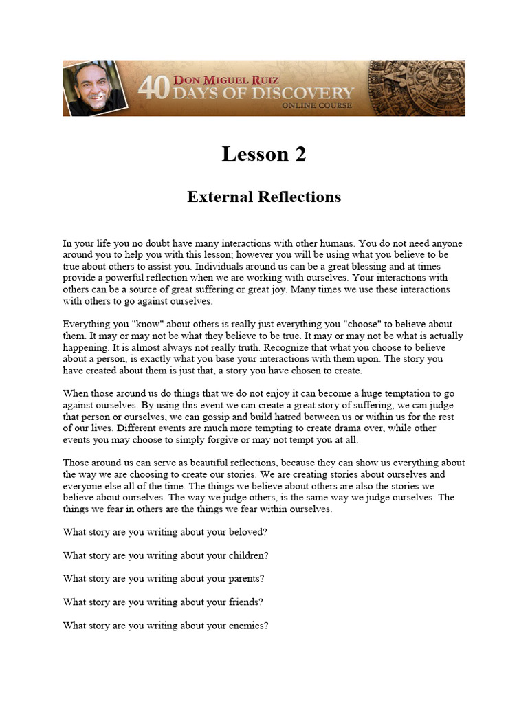 Lesson 02 - External Reflections | PDF | Thought | Dream