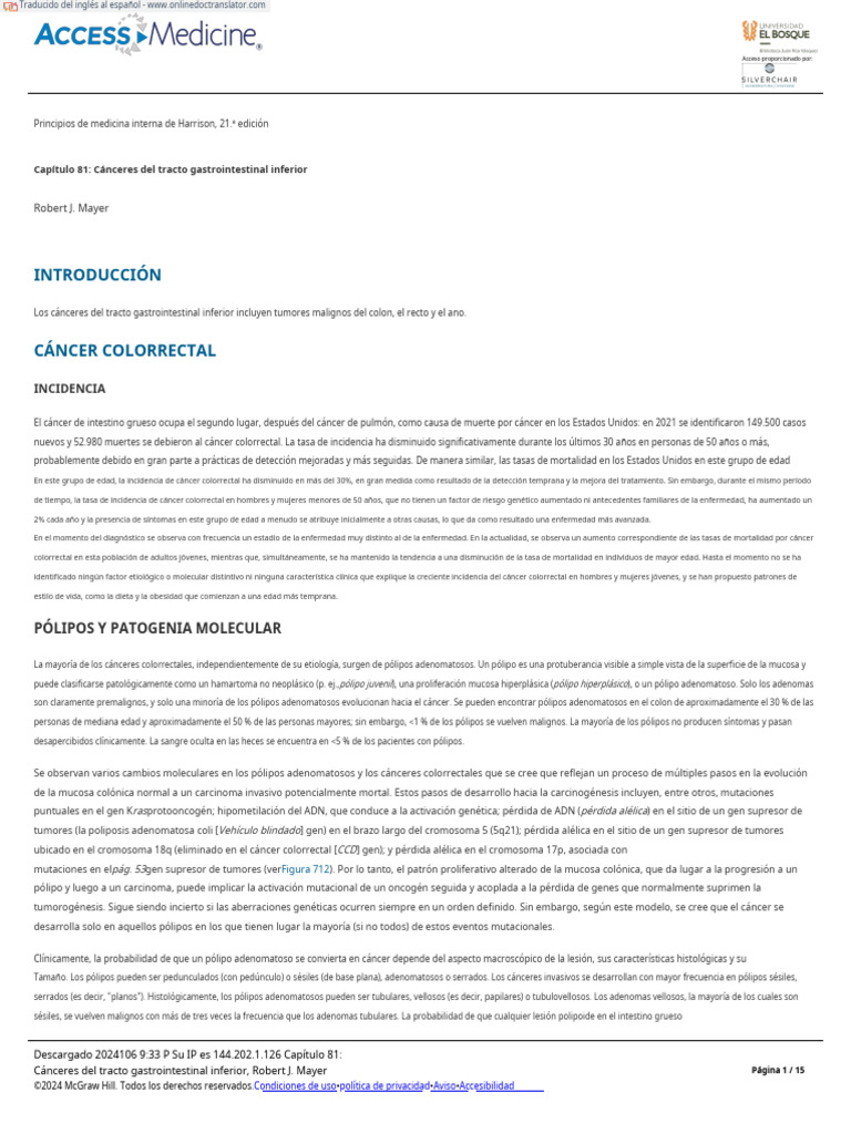 Chapter 81 - Lower Gastrointestinal Cancers - En.es | PDF | Cáncer ...