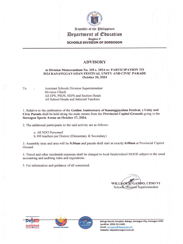 Advisory 10102024 DM 205 S. 2024 | PDF