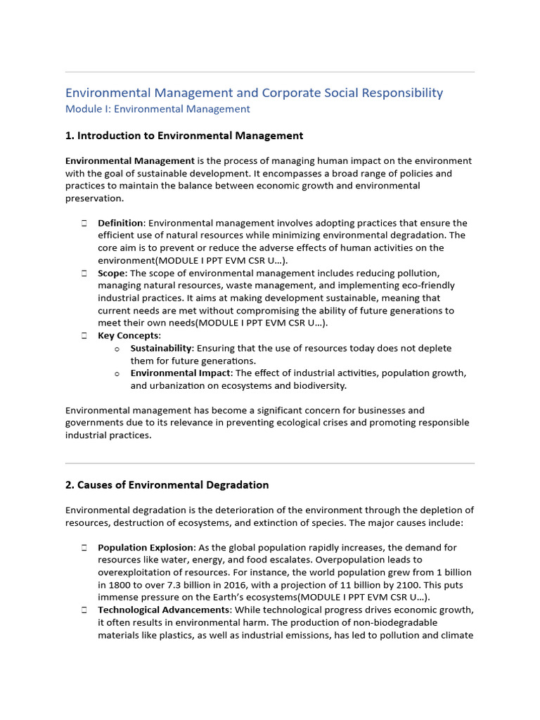 Evm Module 1 Pdf Climate Change Sustainability