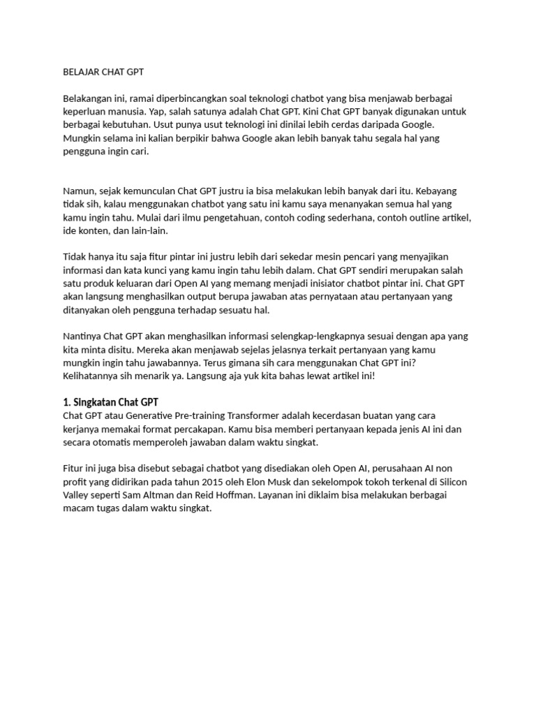 Belajar Chat GPT | PDF | Komputer Belajar Chat GPT | PDF | Komputer