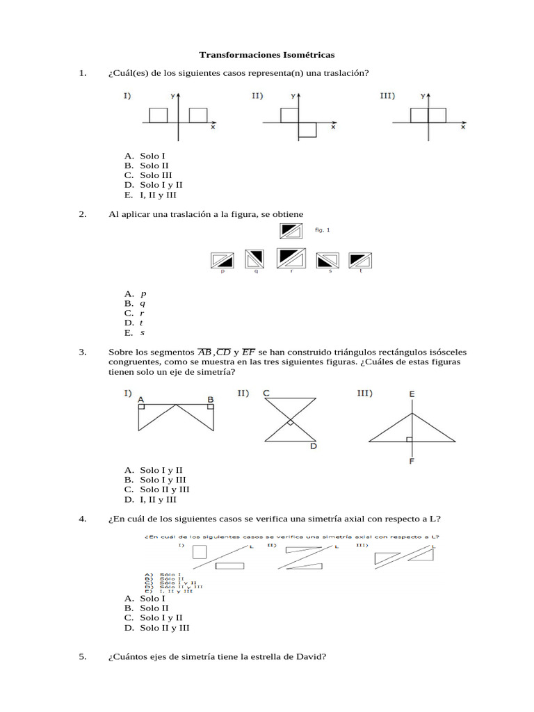 Transformaciones Isométricas | PDF | Rectángulo | Simetría