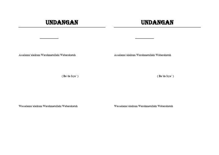 UNDANGAN Salinan-1 | PDF | Agama & Spiritualitas