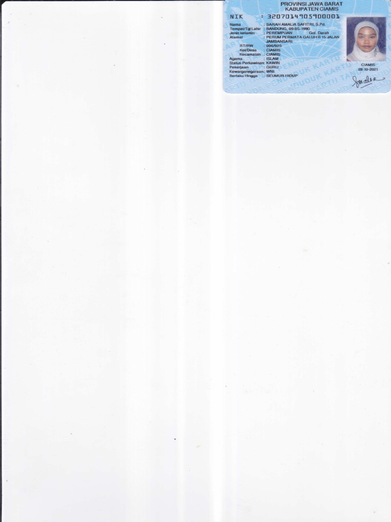 Sarah Amalia Safitri - KTP | PDF